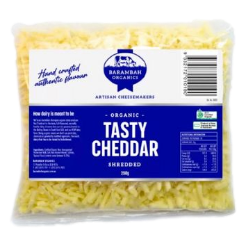 Barambah – Cheese Cheddar Shredded 250gm (not postable) – Healthy ...
